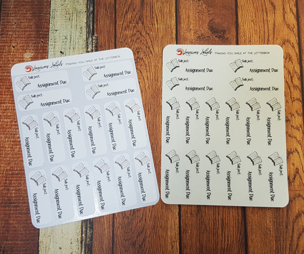 Assignment Due Stickers for University or School – Luscious Labels