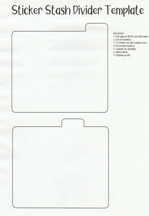 Sticker Stash Divider Template – Luscious Labels